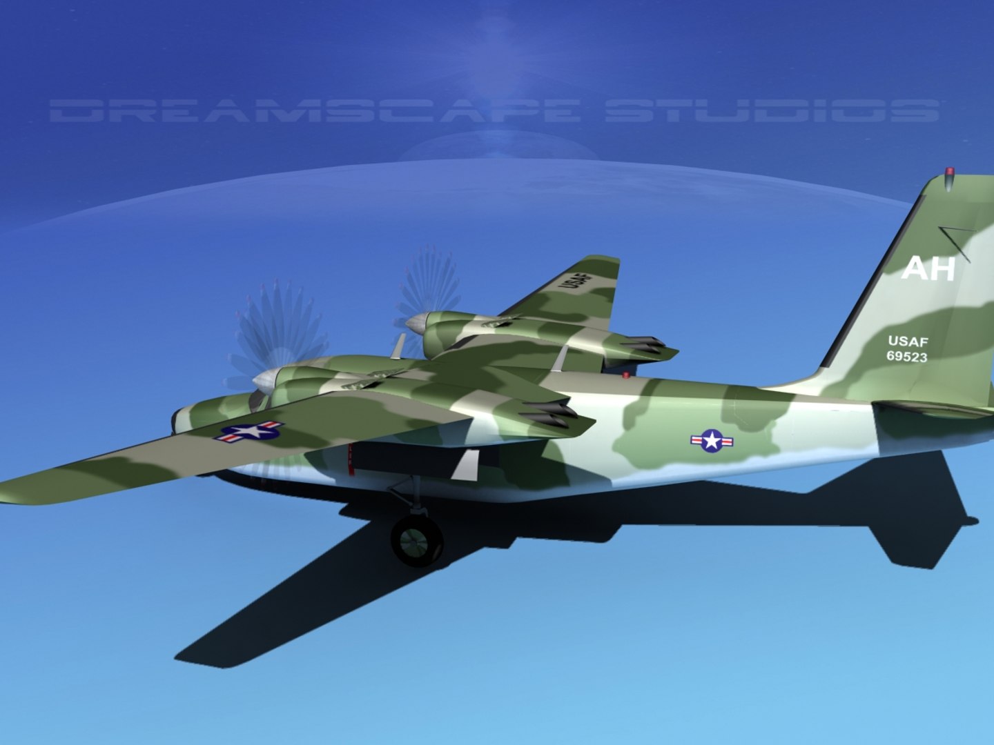 3d Propellers Aero Commander 560 Model