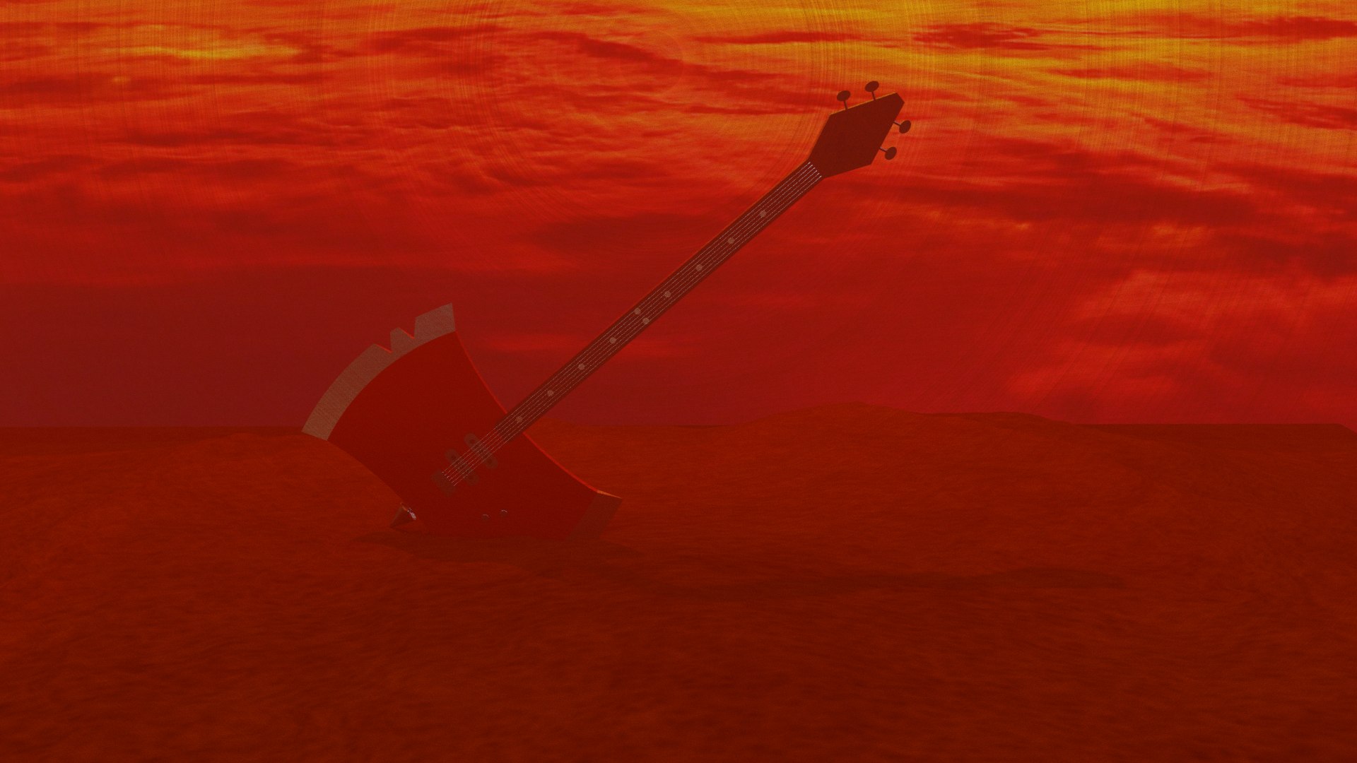 Marceline Bass Axe With Guitar Model - TurboSquid 1722468