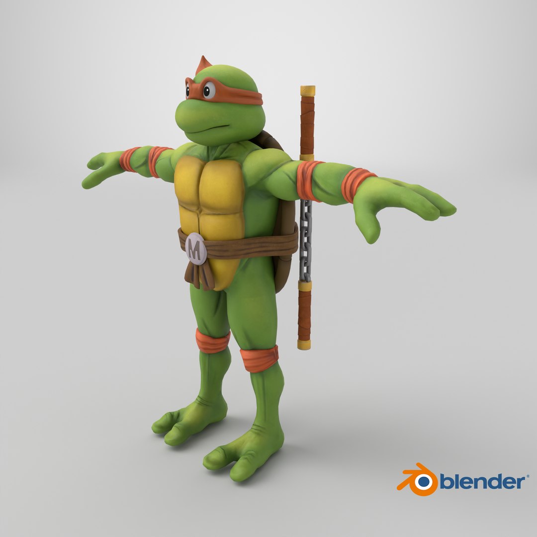 TMNT Michelangelo Cartoon Model - TurboSquid 2454712
