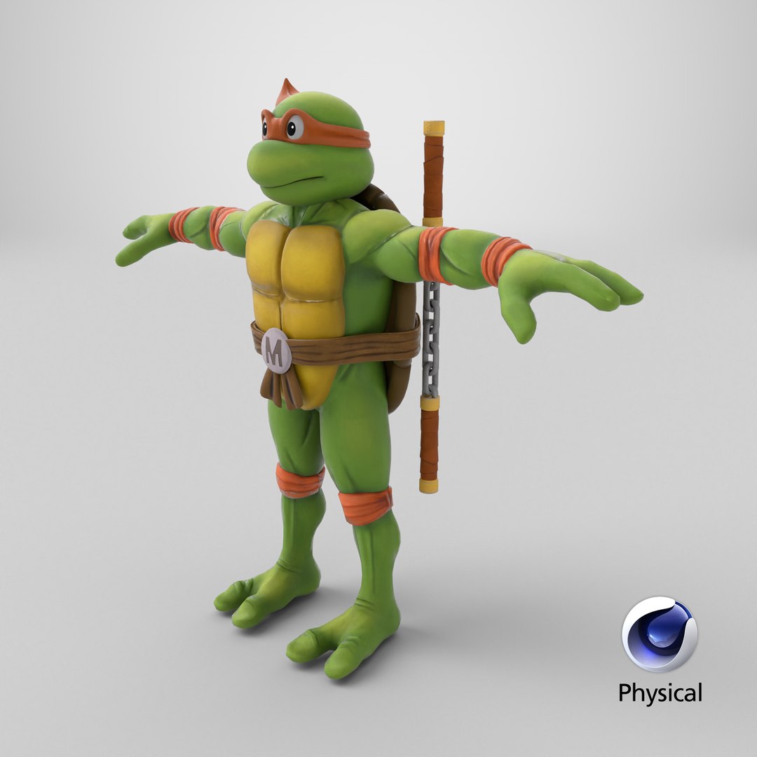 TMNT Michelangelo Cartoon Model - TurboSquid 2454712