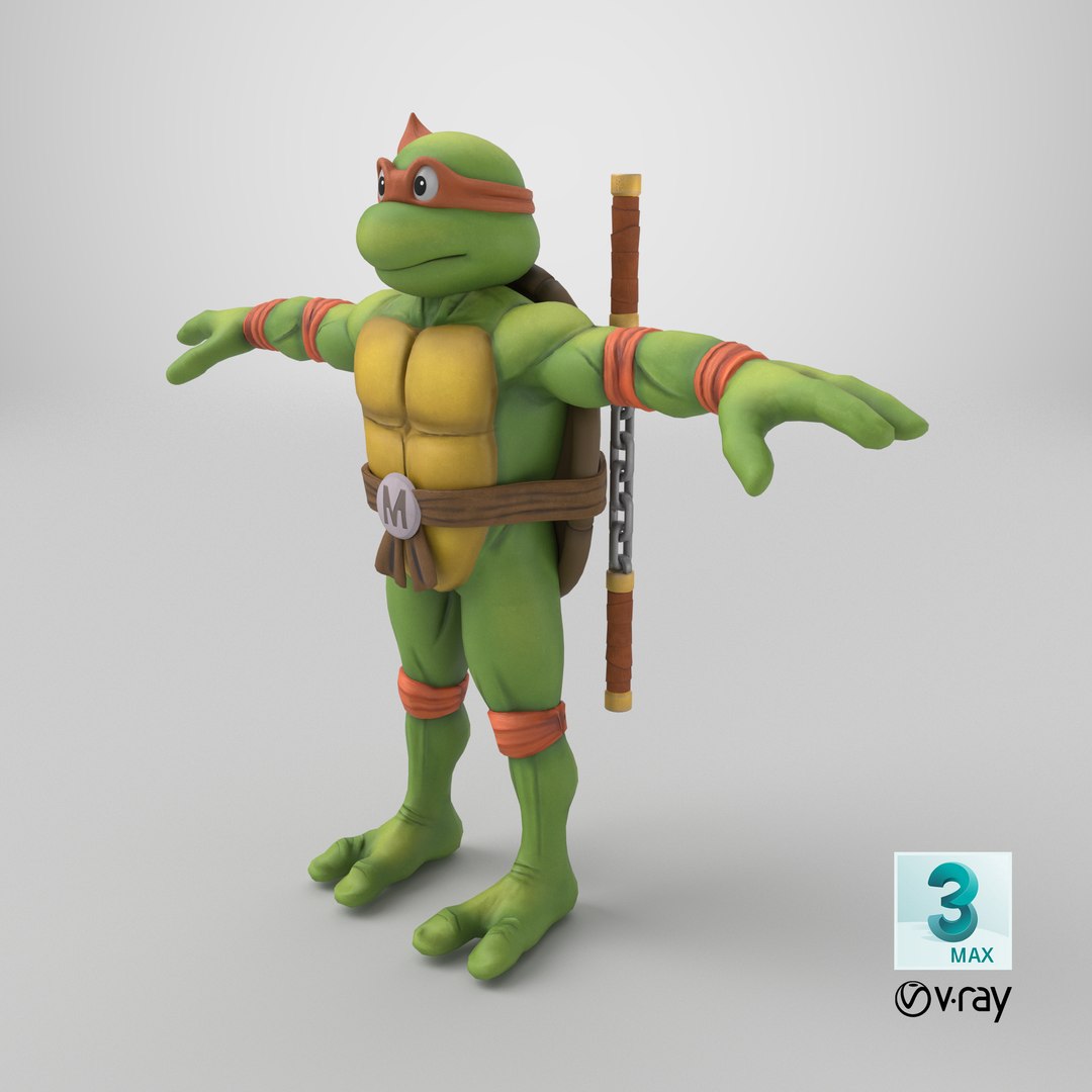 TMNT Michelangelo Cartoon Model - TurboSquid 2454712