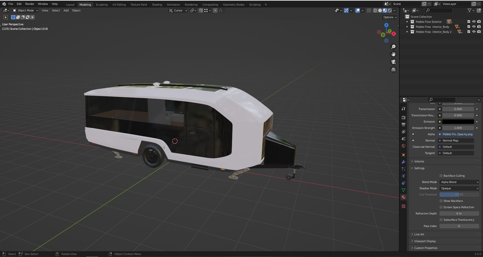 Pebble Flow Electric Travel Trailer Red Full 3D - TurboSquid 2202248