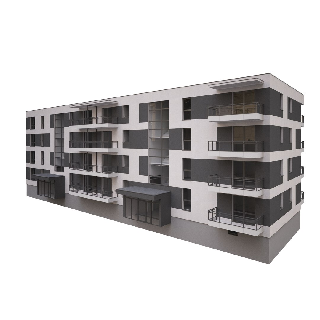 Block Flats 3D Model - TurboSquid 1394910