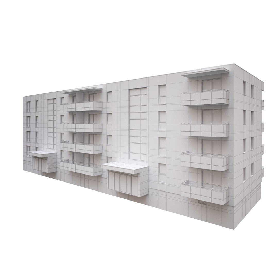Block Flats 3D Model - TurboSquid 1394910