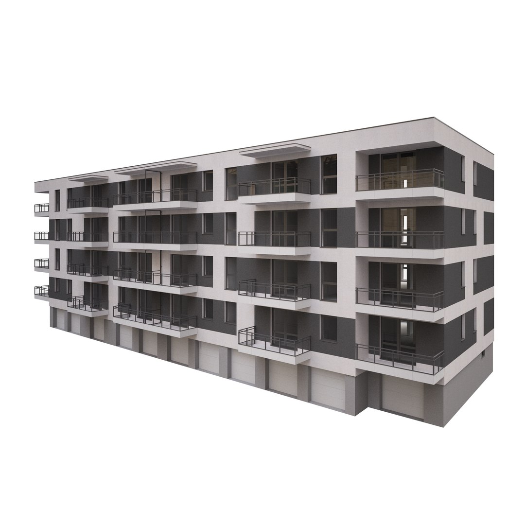 Block Flats 3D Model - TurboSquid 1394910