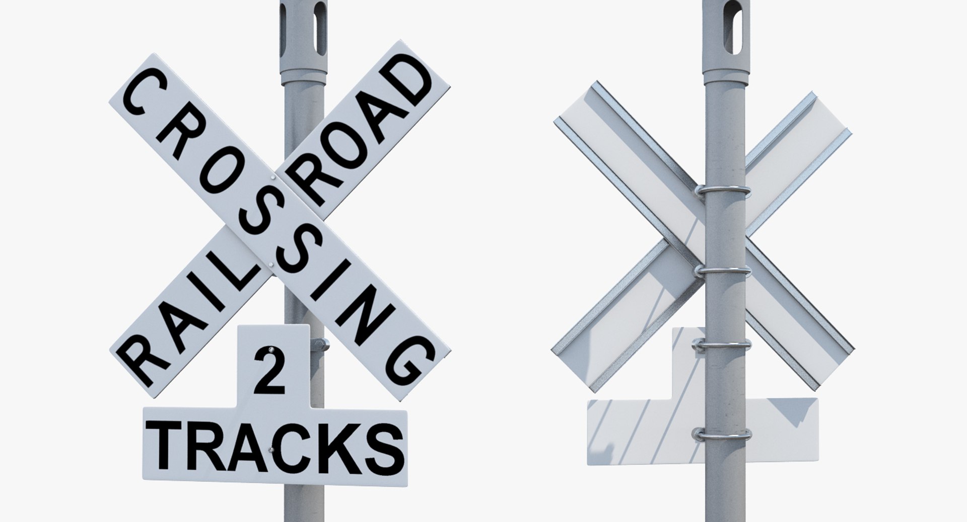 3D Railroad Crossing Ahead Sign - TurboSquid 1346860