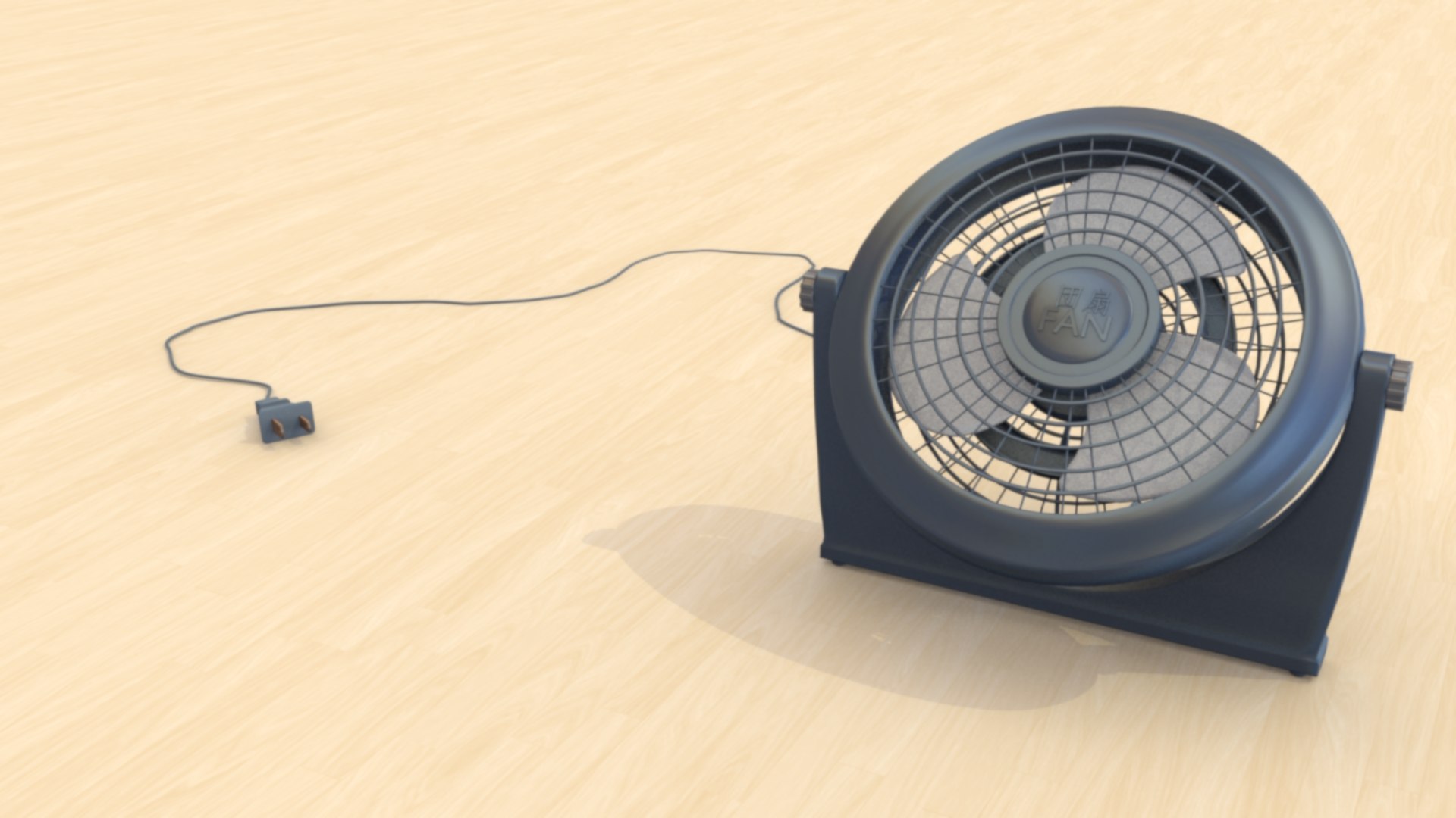 3d obj generic table fan rig