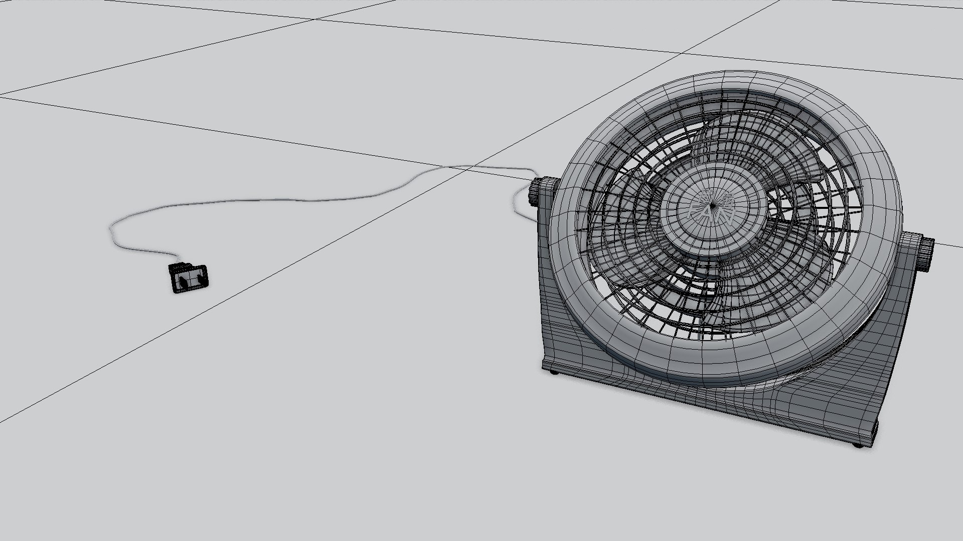 3d obj generic table fan rig