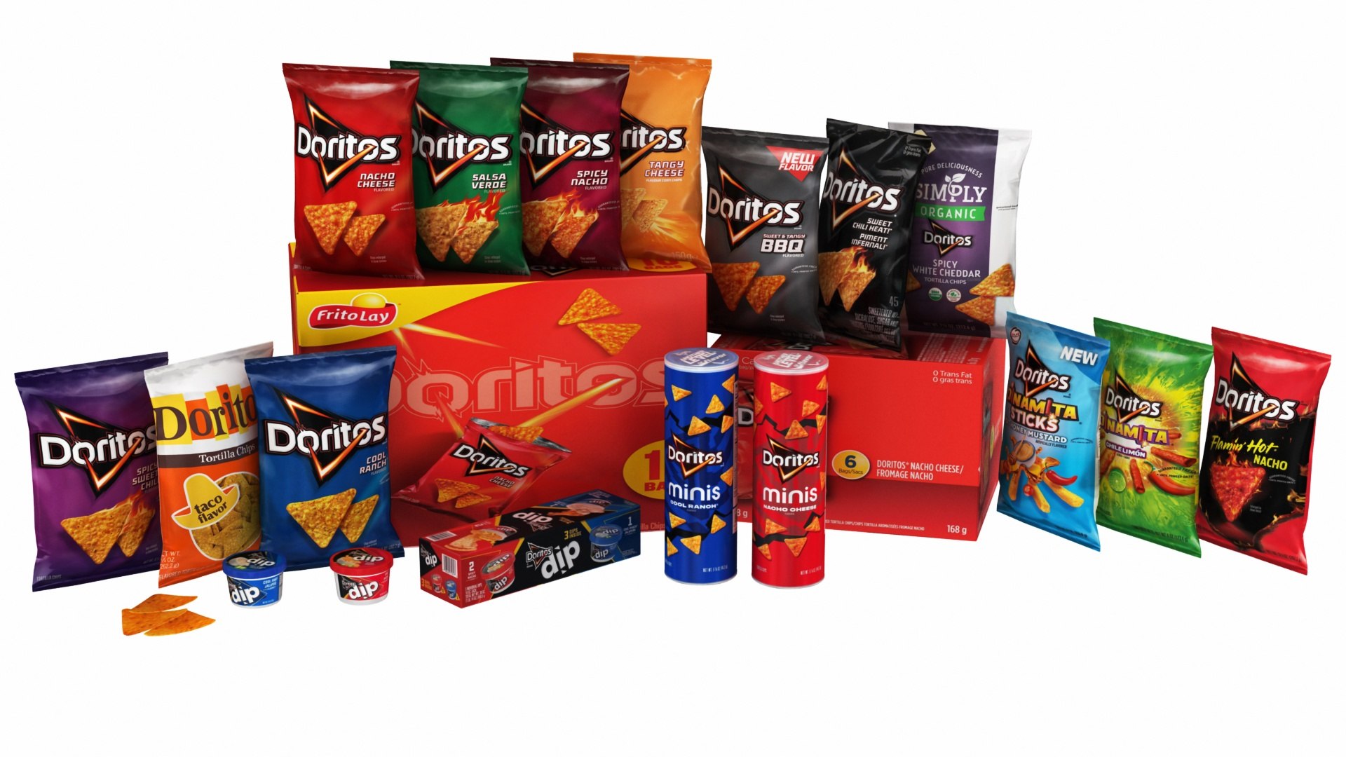 3D Doritos 21 In 1 Model - TurboSquid 2296540