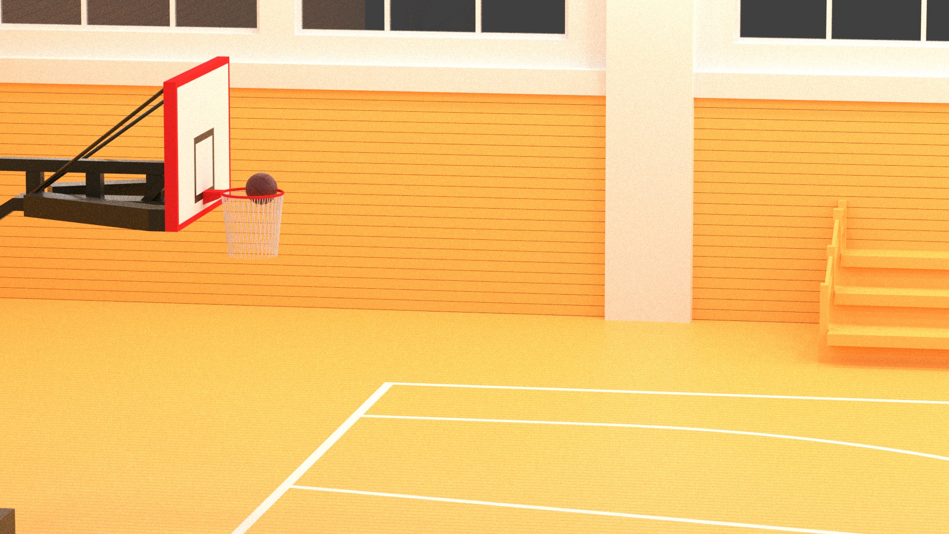 Cartoon Basketball Gym 1 3D Model - TurboSquid 2015301