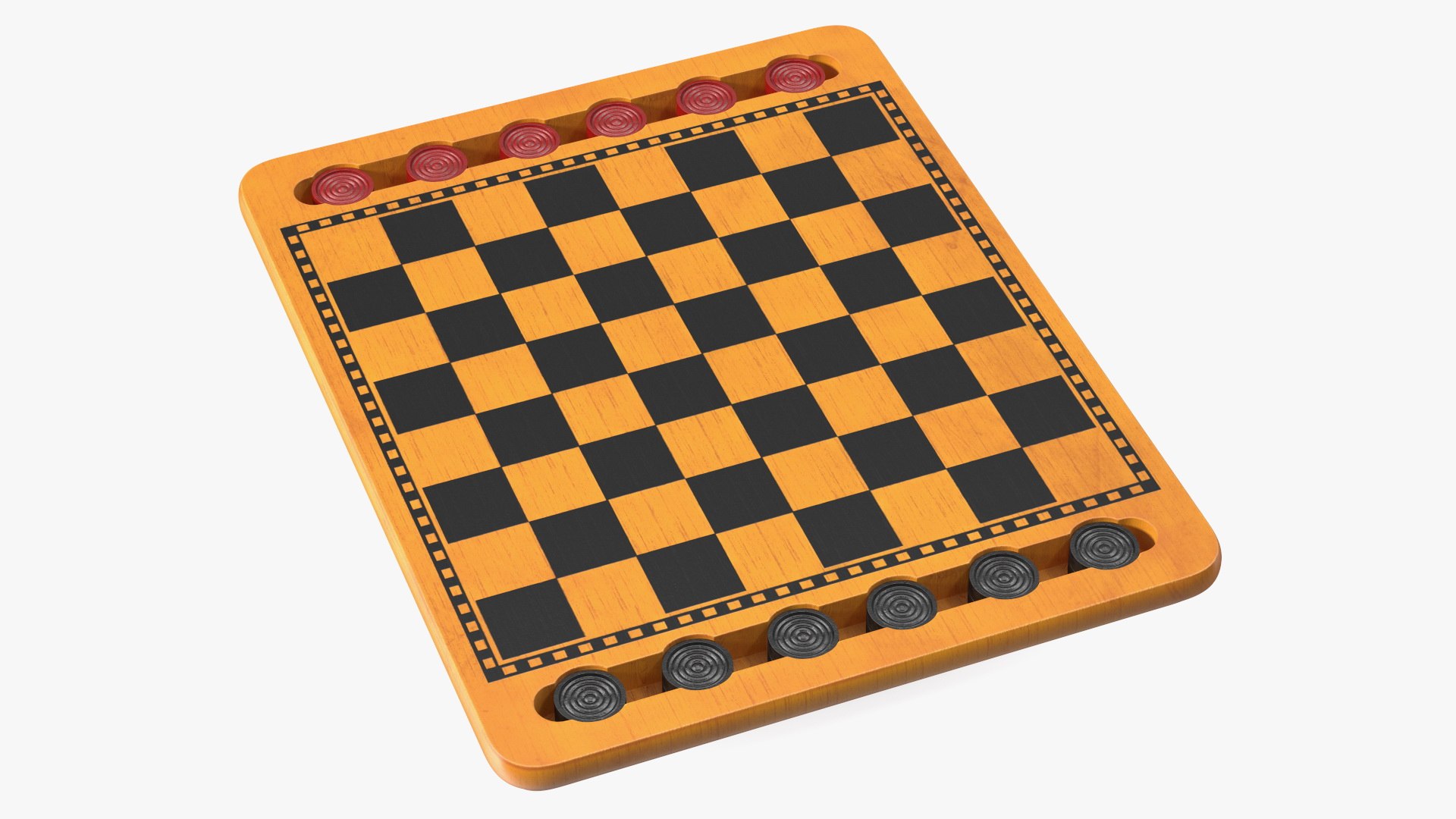Wood Checkers Set 3D model - TurboSquid 1933552