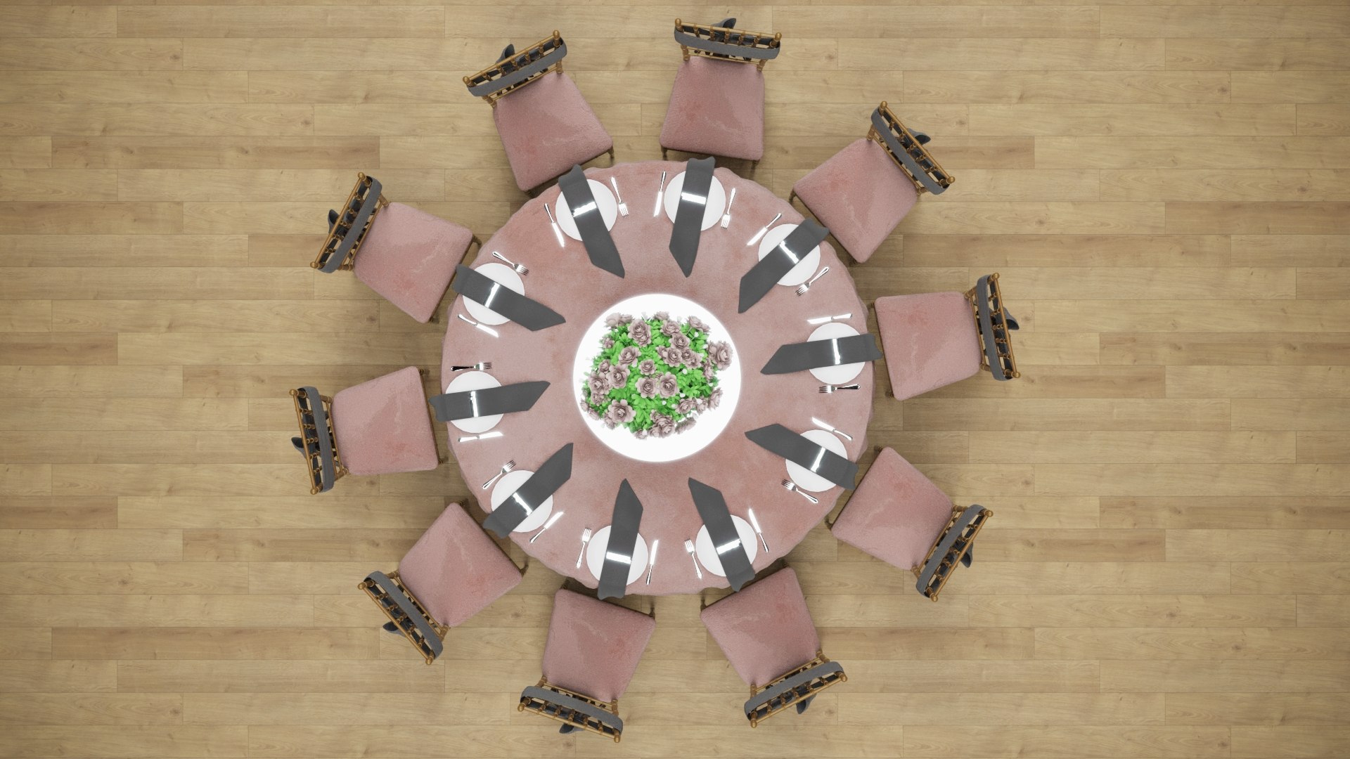 3D Wedding Dinner Table - TurboSquid 2055425