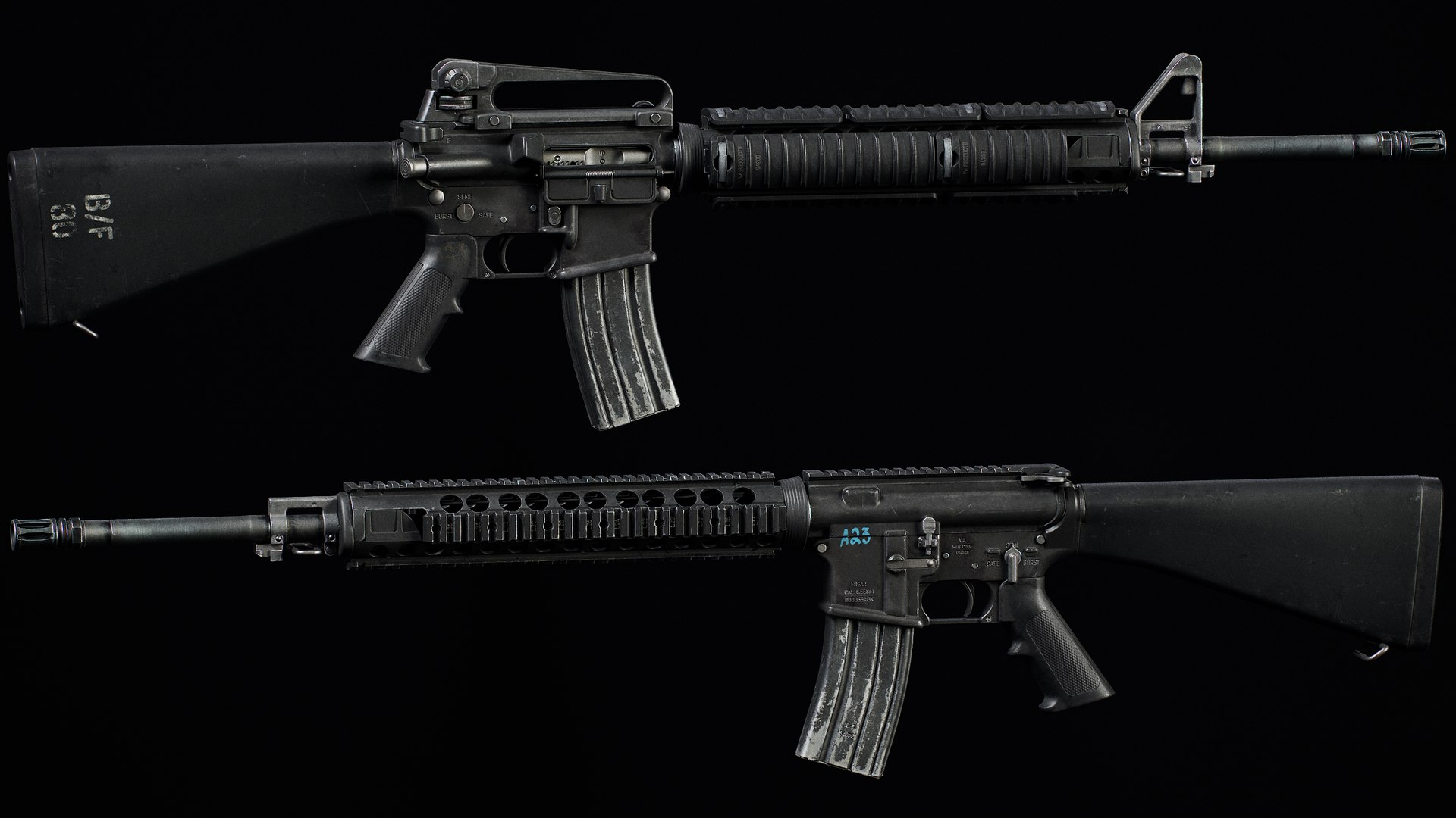 M16A4 Modular Assault Rifle - Triple A - PBR Game Ready Low Poly 3D ...