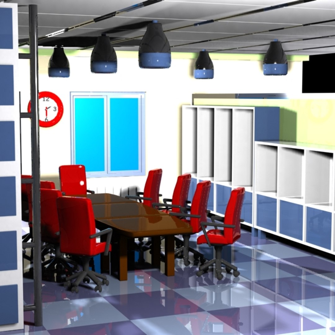 3d Cartoon Conference Room