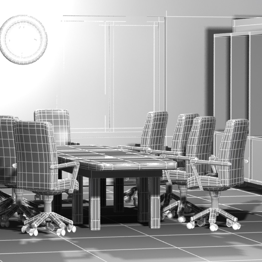 3d Cartoon Conference Room