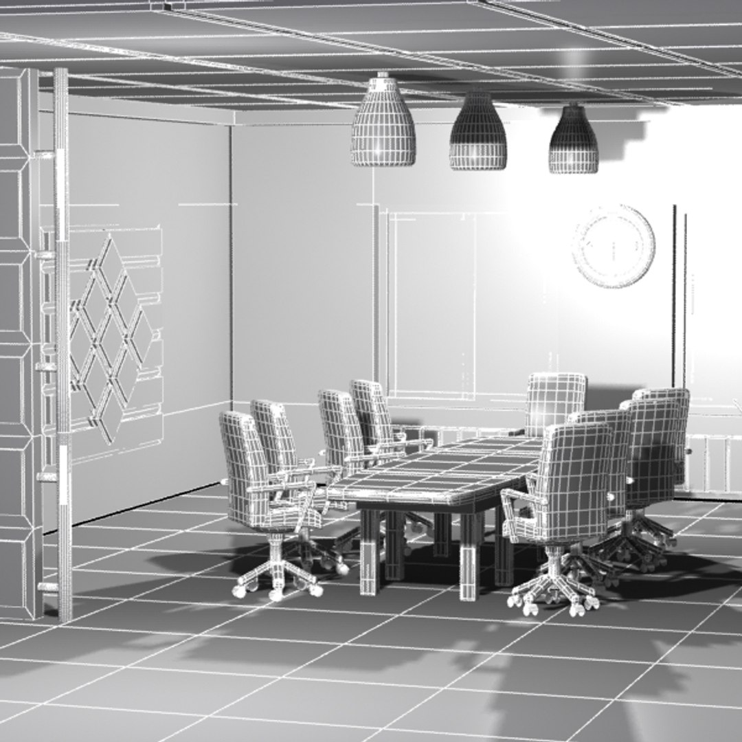 3d Cartoon Conference Room