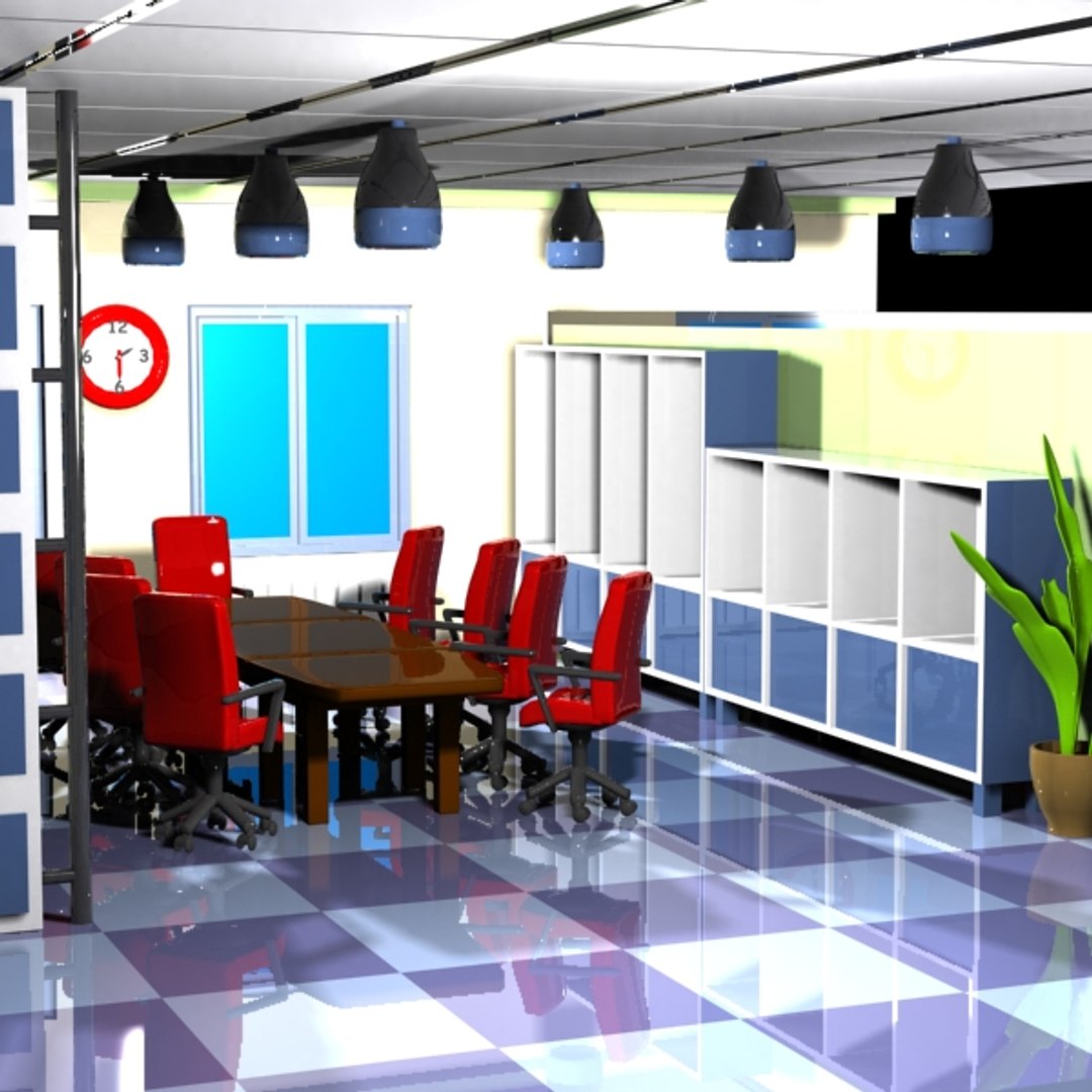3d Cartoon Conference Room