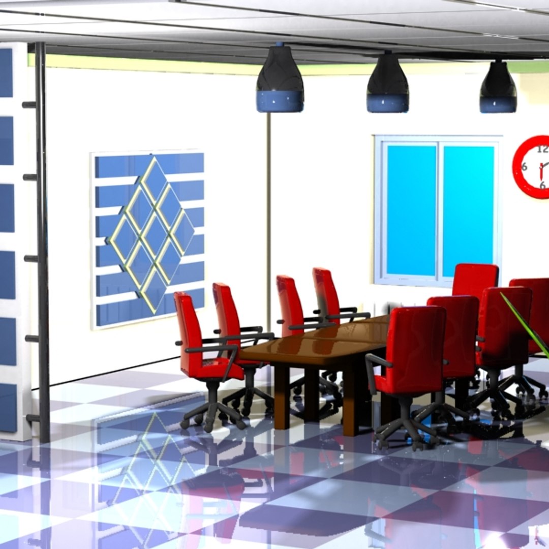 3d Cartoon Conference Room