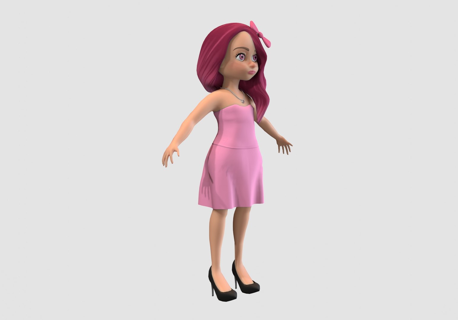 3D Model Pink Chic Girl - TurboSquid 1910341