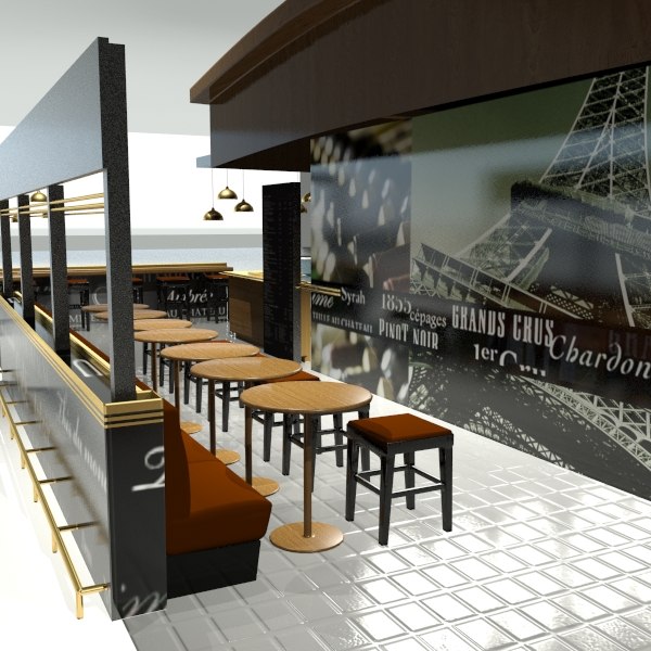 3ds max restaurant bar