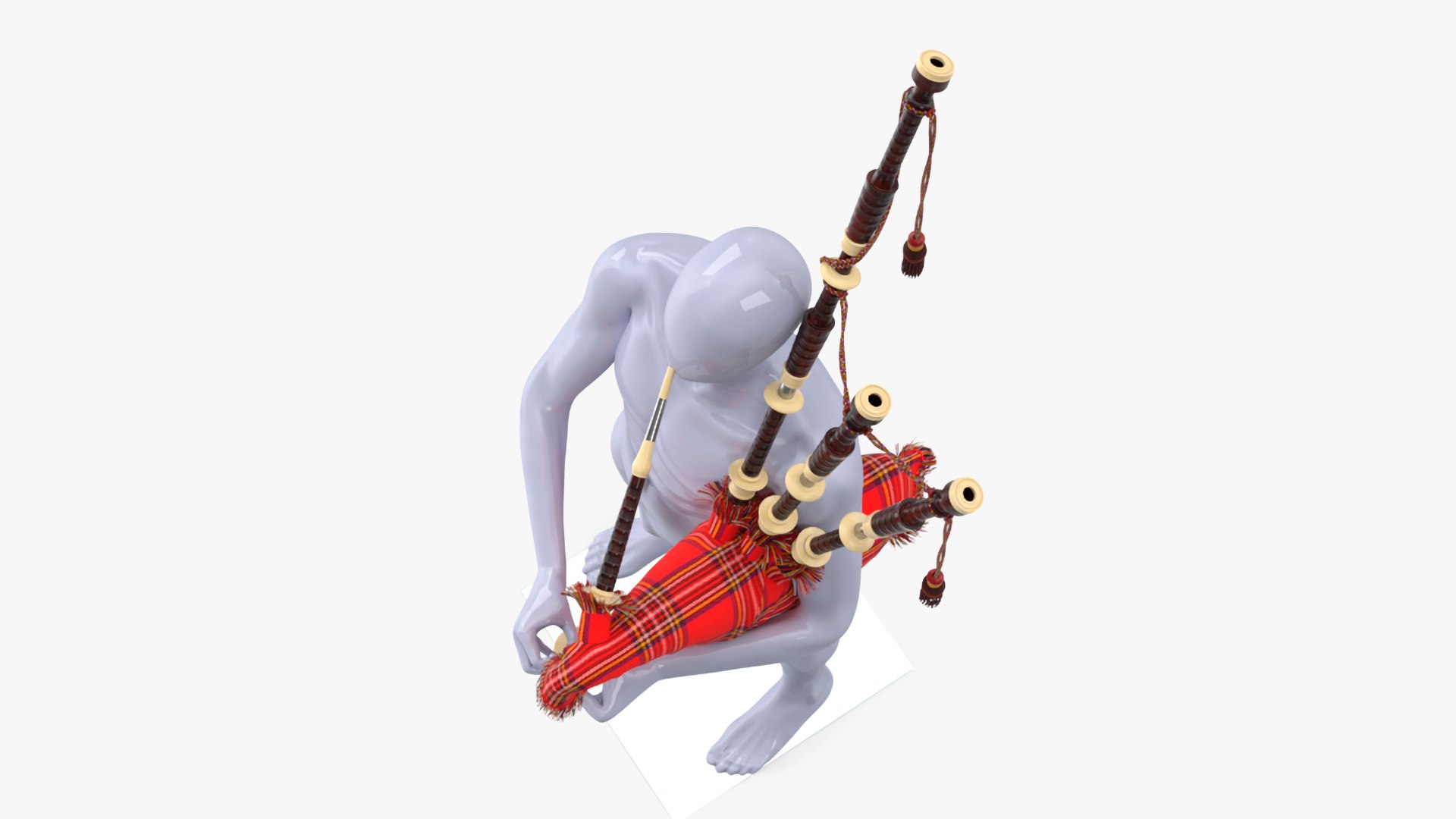 Mannequin With Scottish Red Bagpipes 3D - TurboSquid 2230704