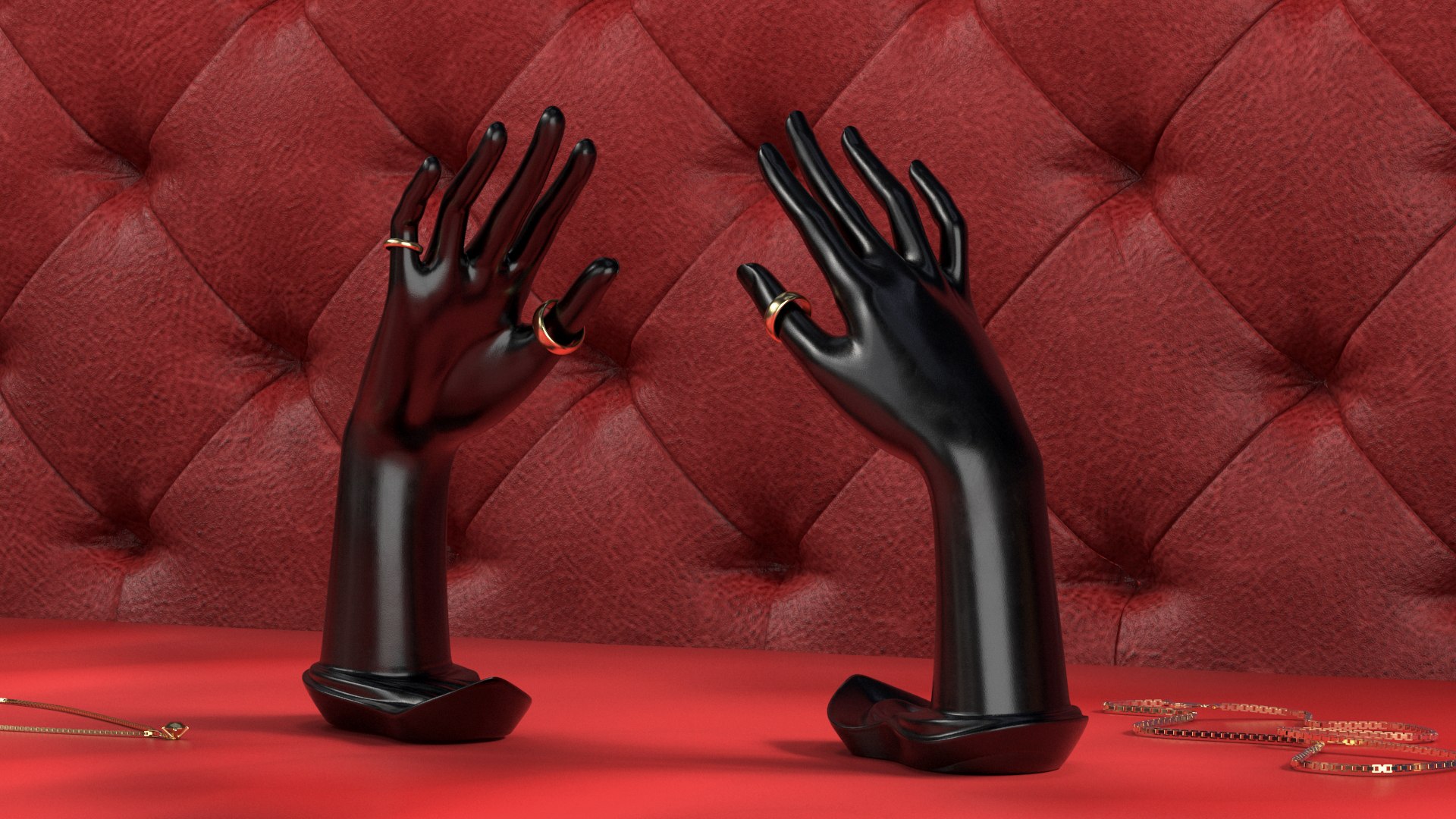 3D Right Hand Jewelry Display Black Model - TurboSquid 2302443