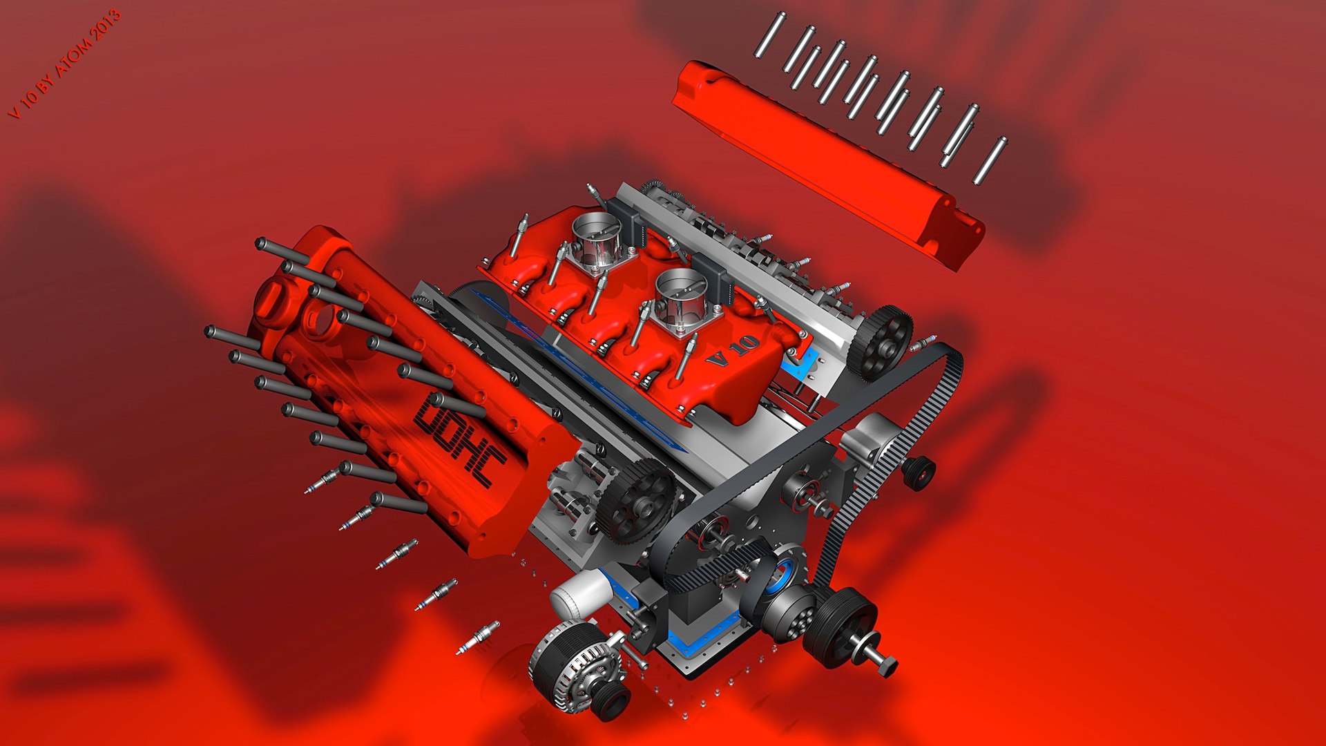 3d Realistic Engine Model