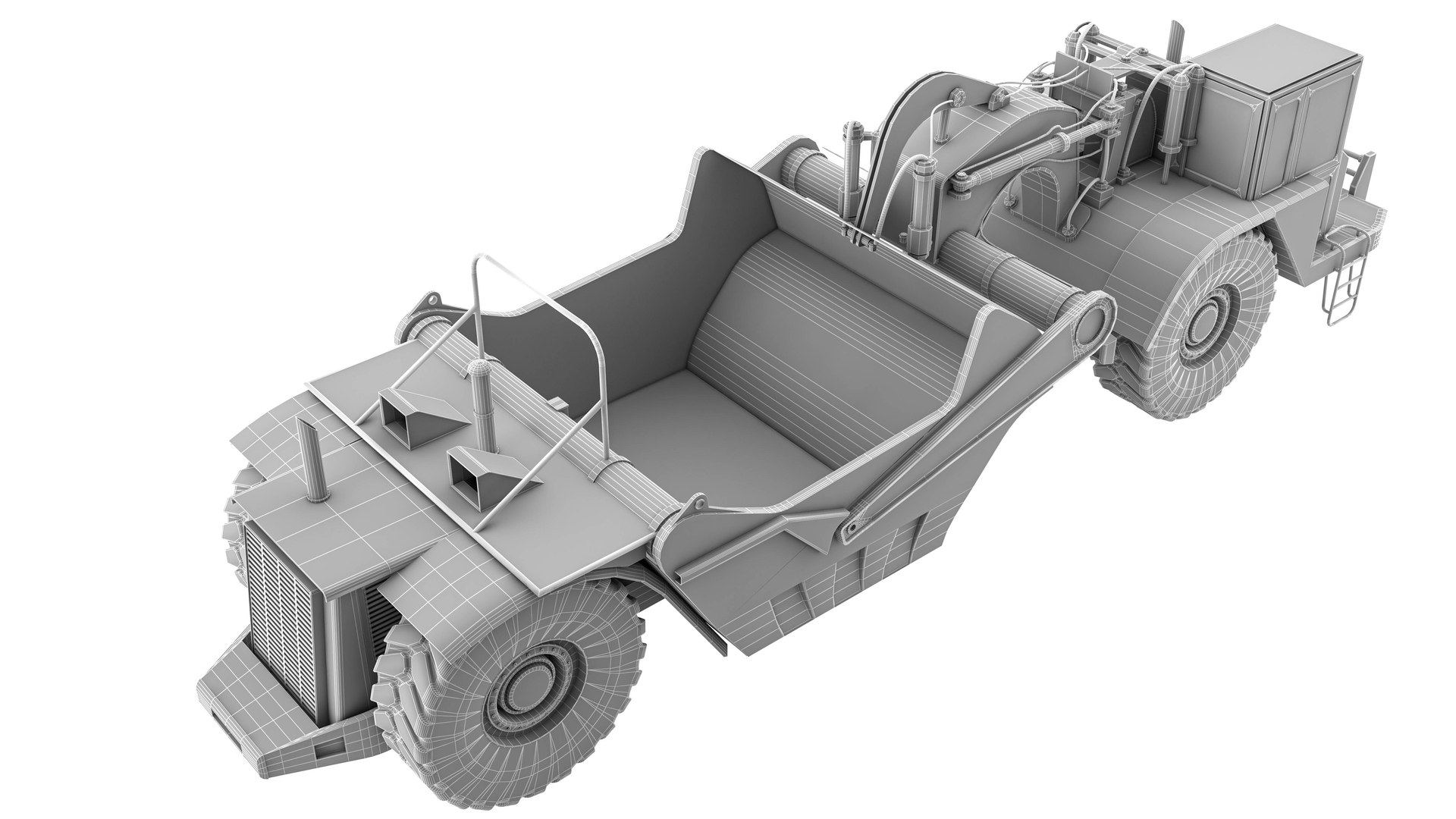 3D Wheel Tractor Scraper Model - TurboSquid 2223620