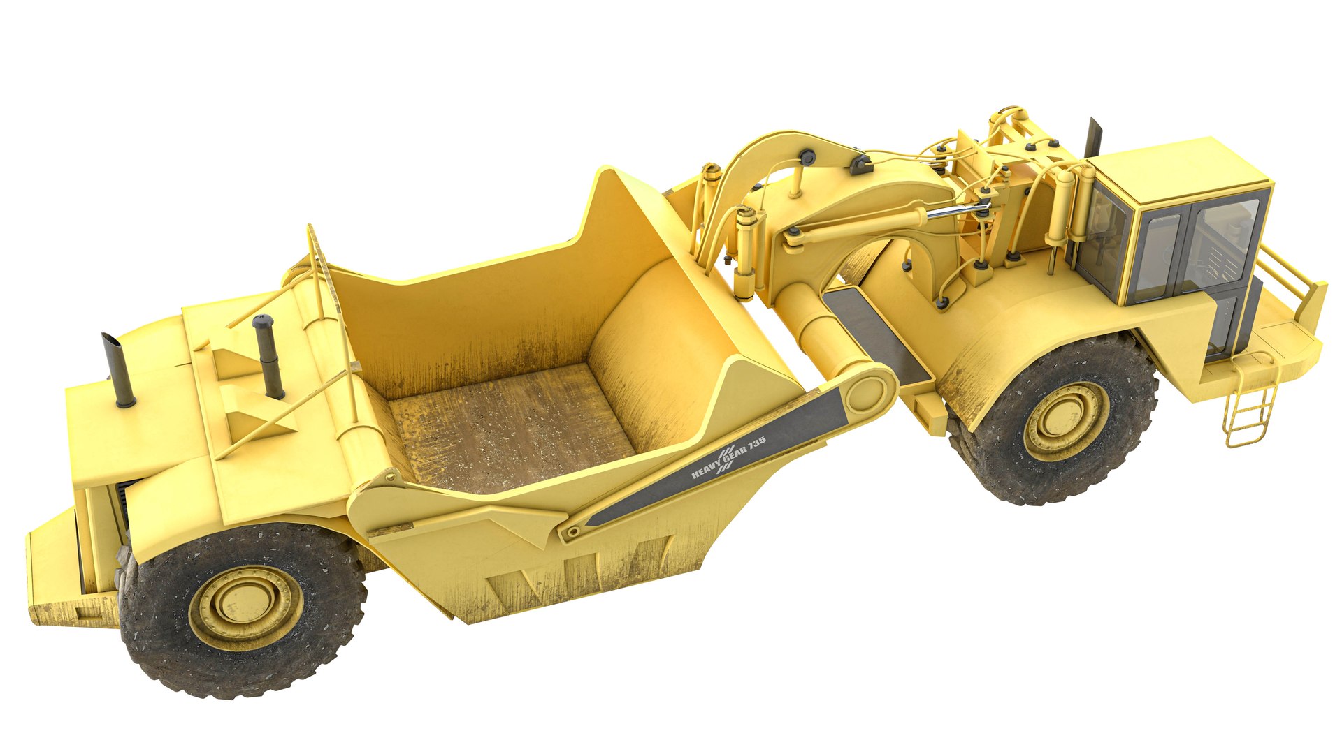 3D Wheel Tractor Scraper Model - TurboSquid 2223620