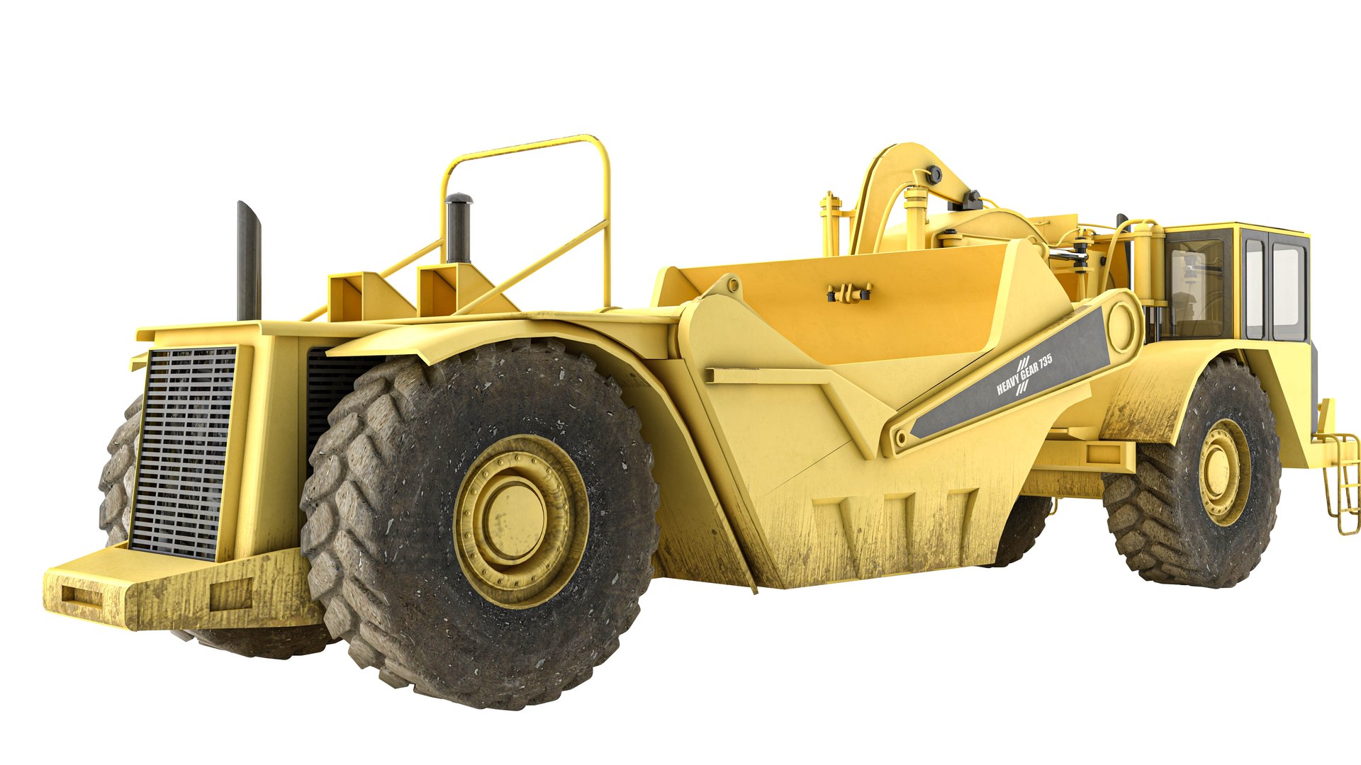 3D Wheel Tractor Scraper Model - TurboSquid 2223620