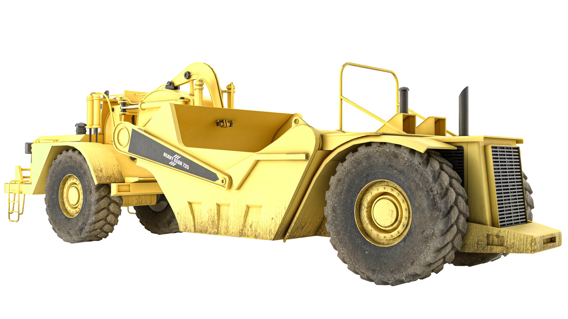 3D Wheel Tractor Scraper Model - TurboSquid 2223620
