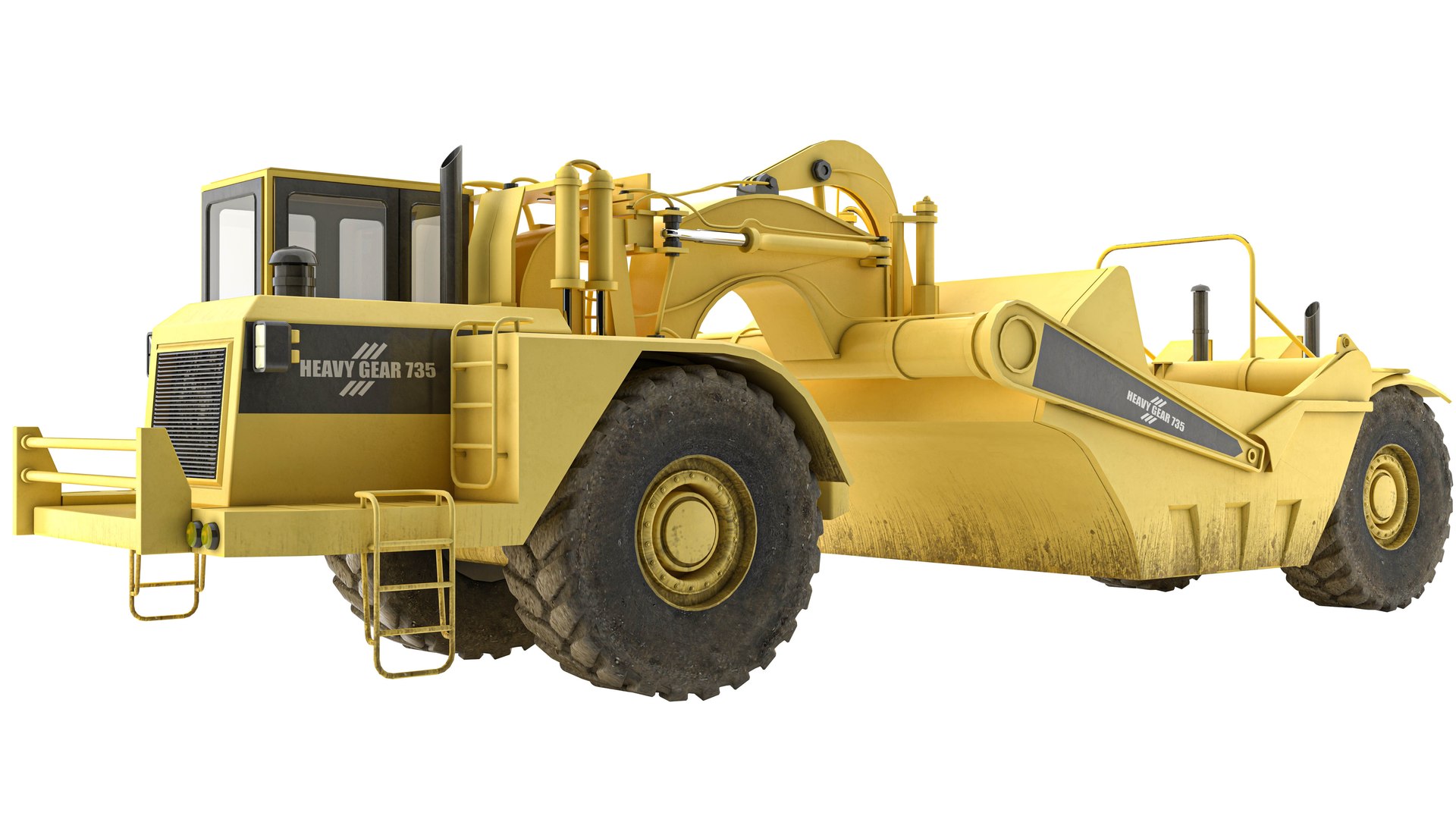 3D Wheel Tractor Scraper Model - TurboSquid 2223620