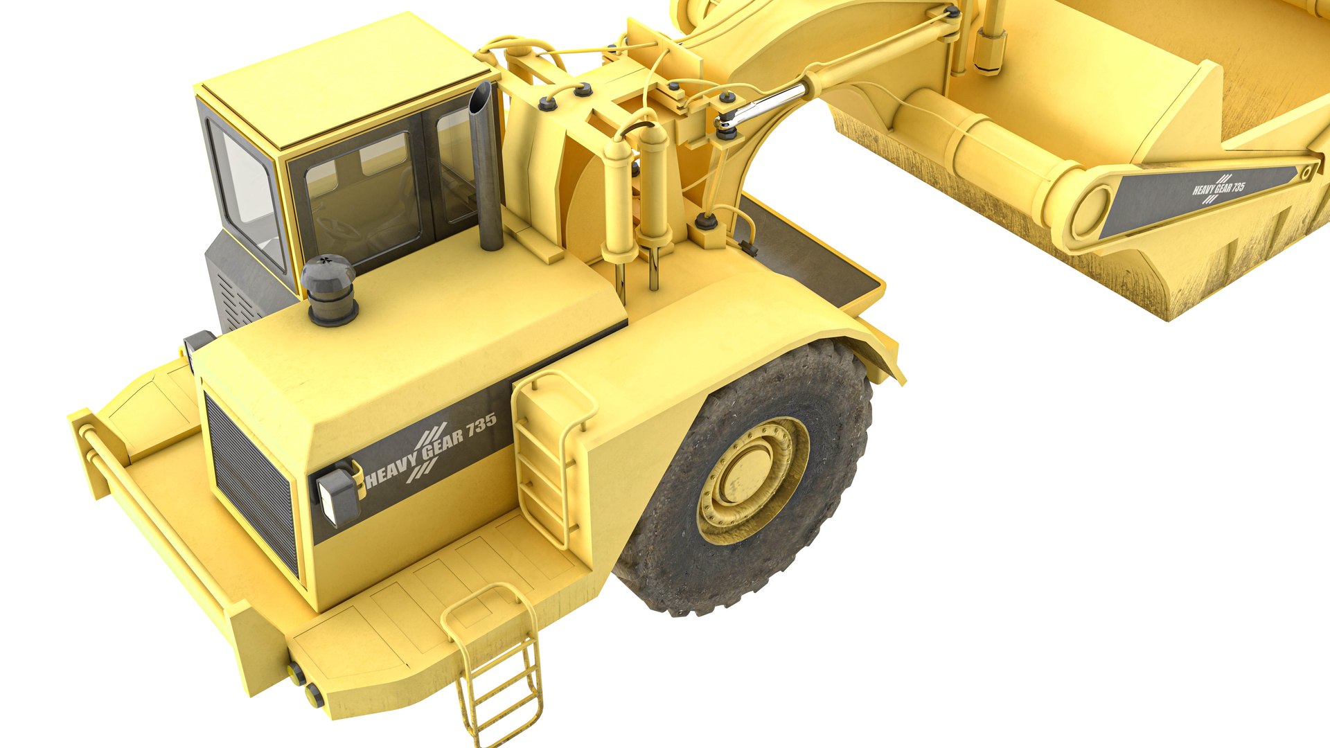 3D Wheel Tractor Scraper Model - TurboSquid 2223620