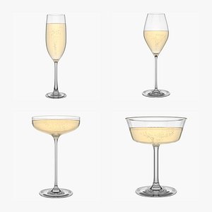 3d champagne glass model