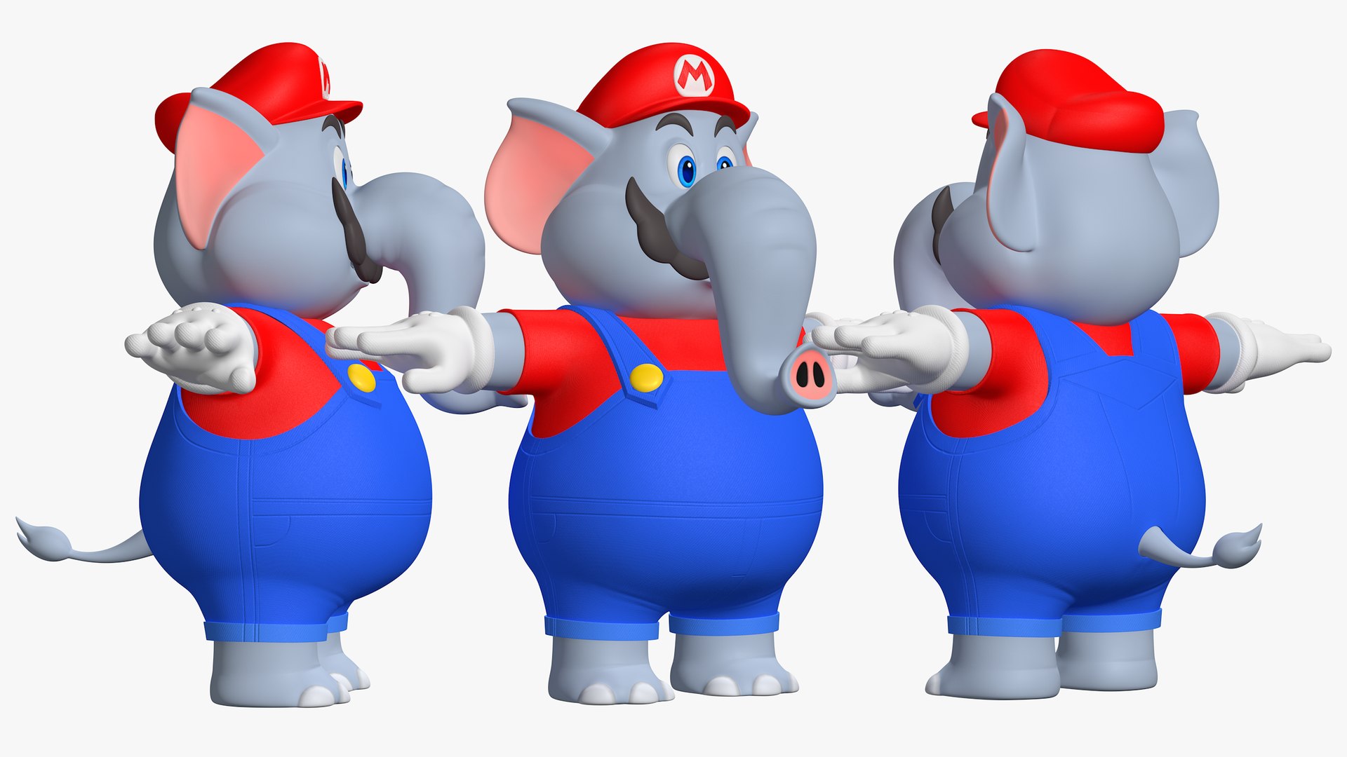 3D Cinematic Mario Elephant Game Character 8K model - TurboSquid 2125128