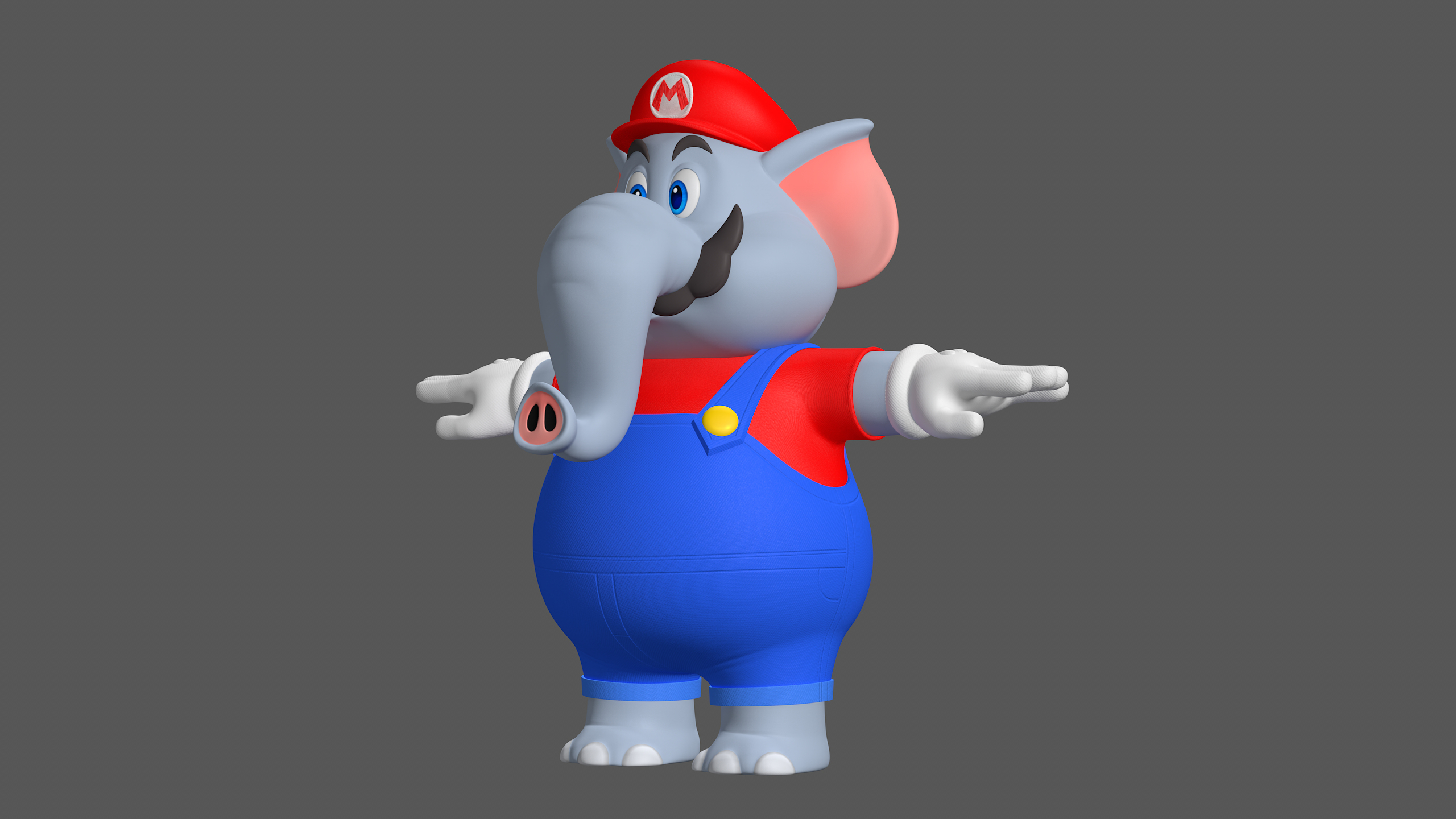modelo 3d Personaje cinematográfico del juego Mario Elephant 8K ...
