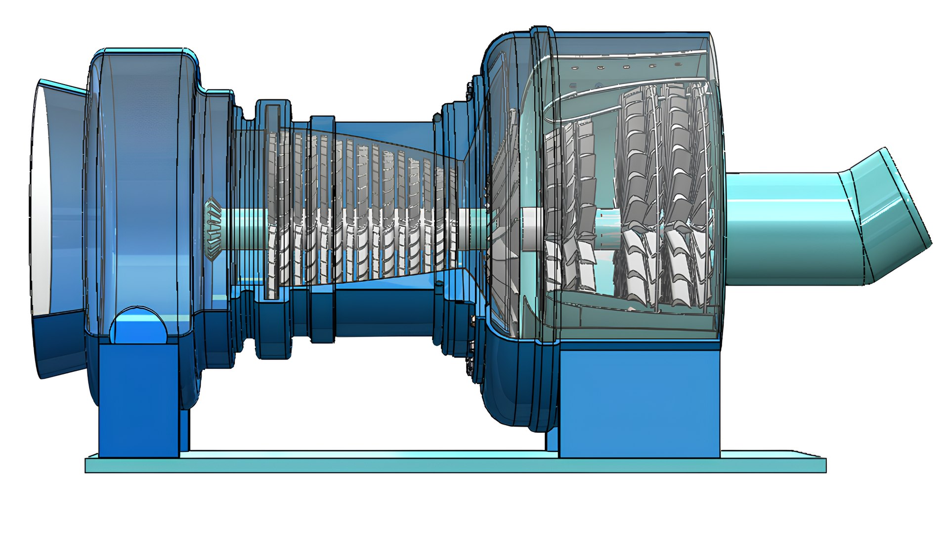 3D Jet Engine Model High Detail Gas Turbine CAD Design Model ...