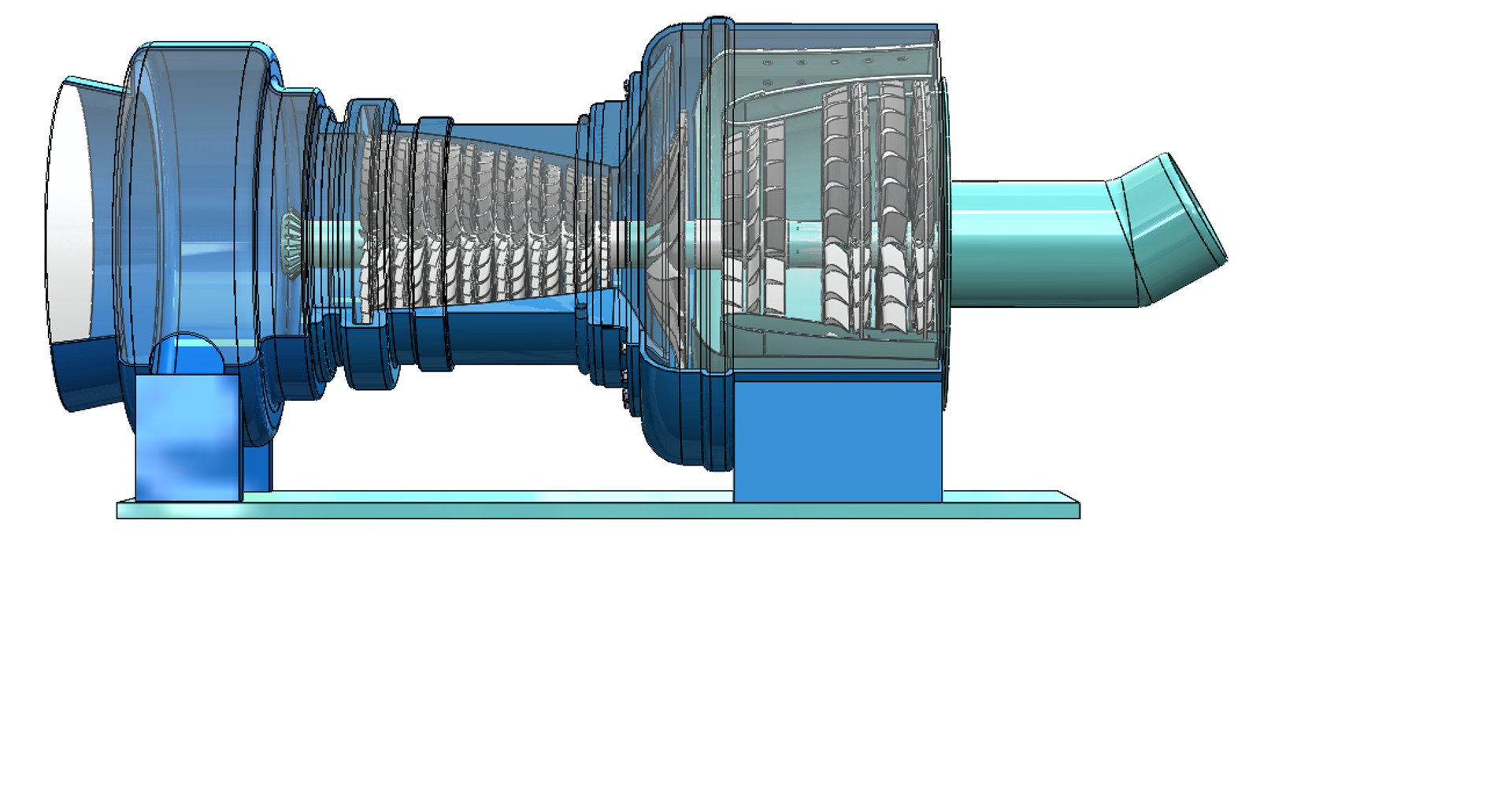 3D Jet Engine Model High Detail Gas Turbine CAD Design Model ...
