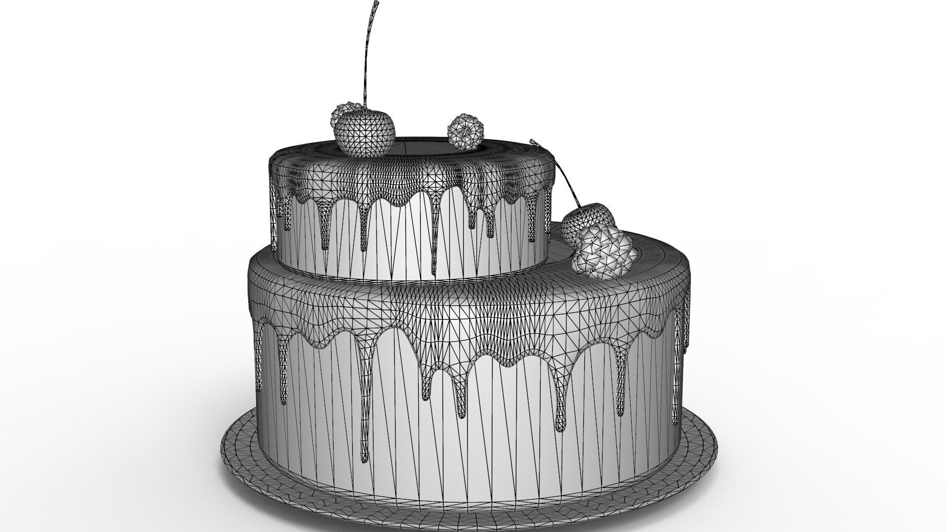 3D Model Chocolate Berry Cake - TurboSquid 2225954