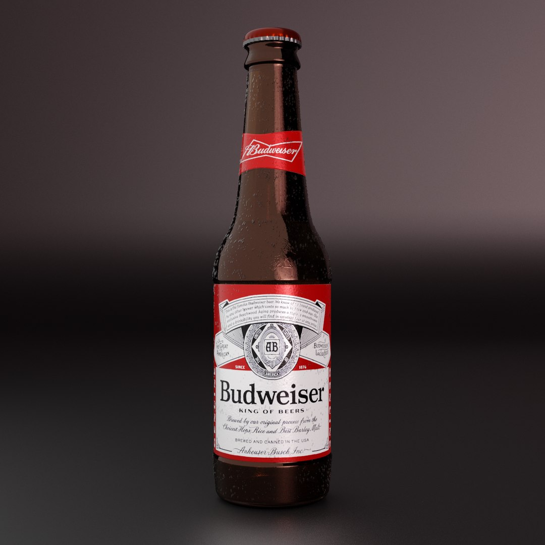 3D Model Bottle Budweiser - TurboSquid 1629447