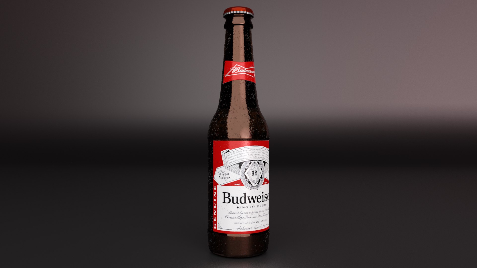 3D Model Bottle Budweiser - TurboSquid 1629447