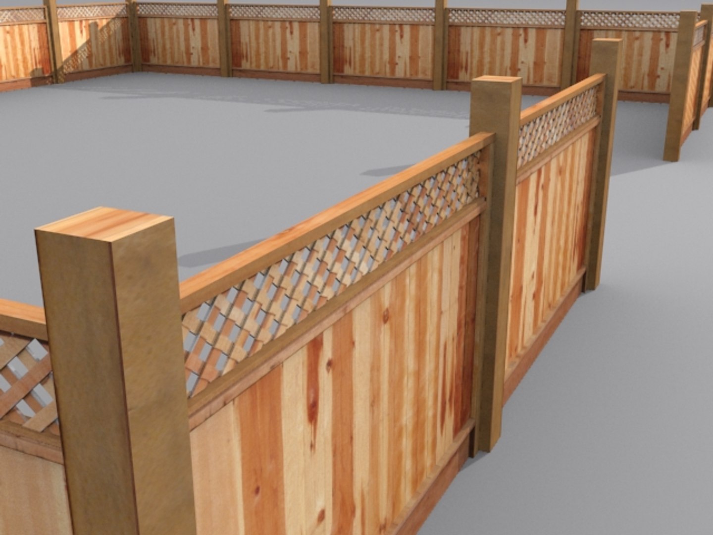 3d Model Wooden Fence