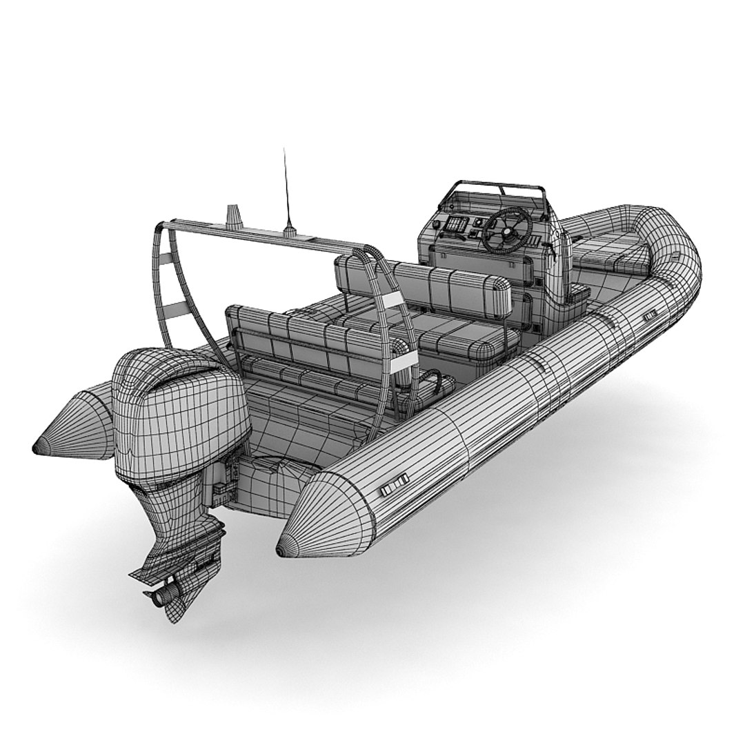 Rigid Inflatable Boat 3d Model