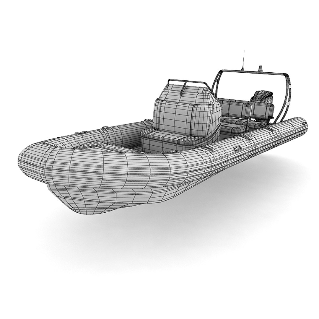 Rigid Inflatable Boat 3d Model