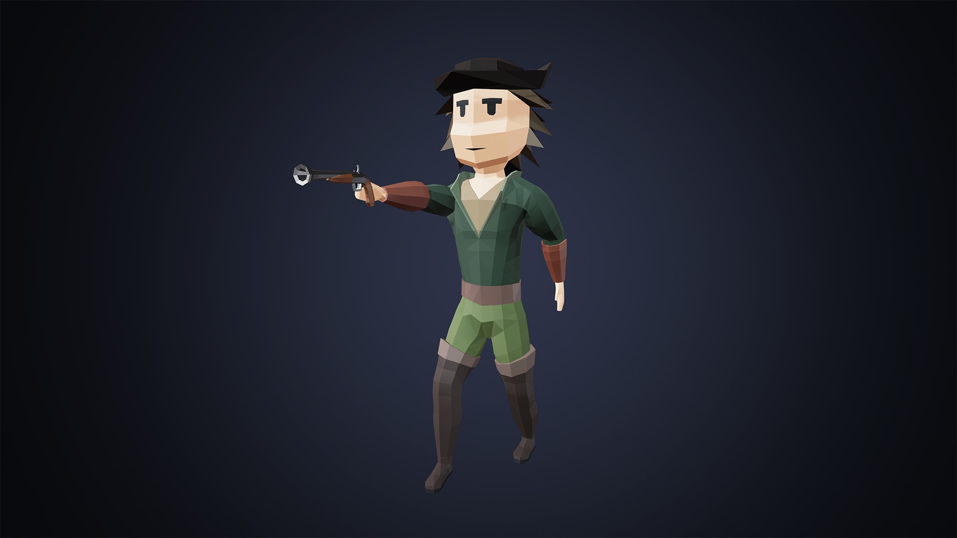 3D Low Poly Fantasy Hunter Model - TurboSquid 1767223