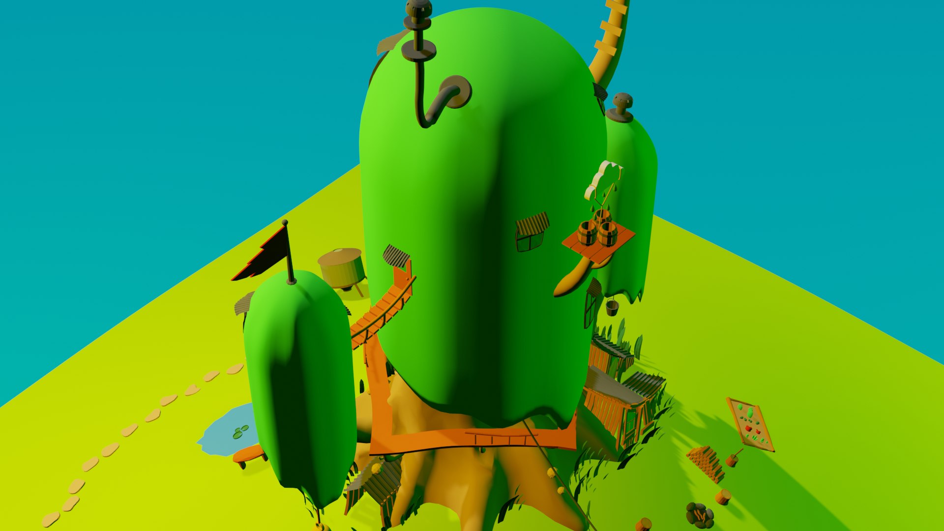 3D Model House Tree Adventure Time - TurboSquid 1787413