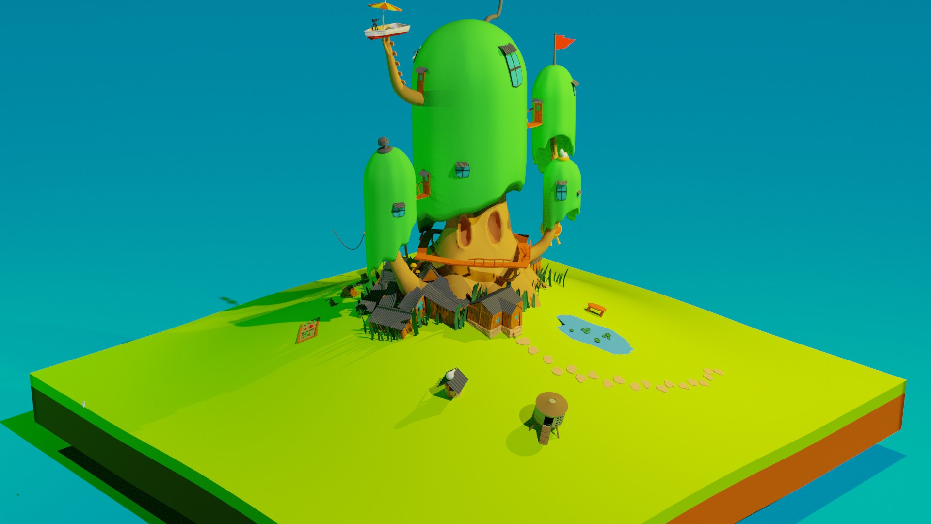 3D Model House Tree Adventure Time - TurboSquid 1787413