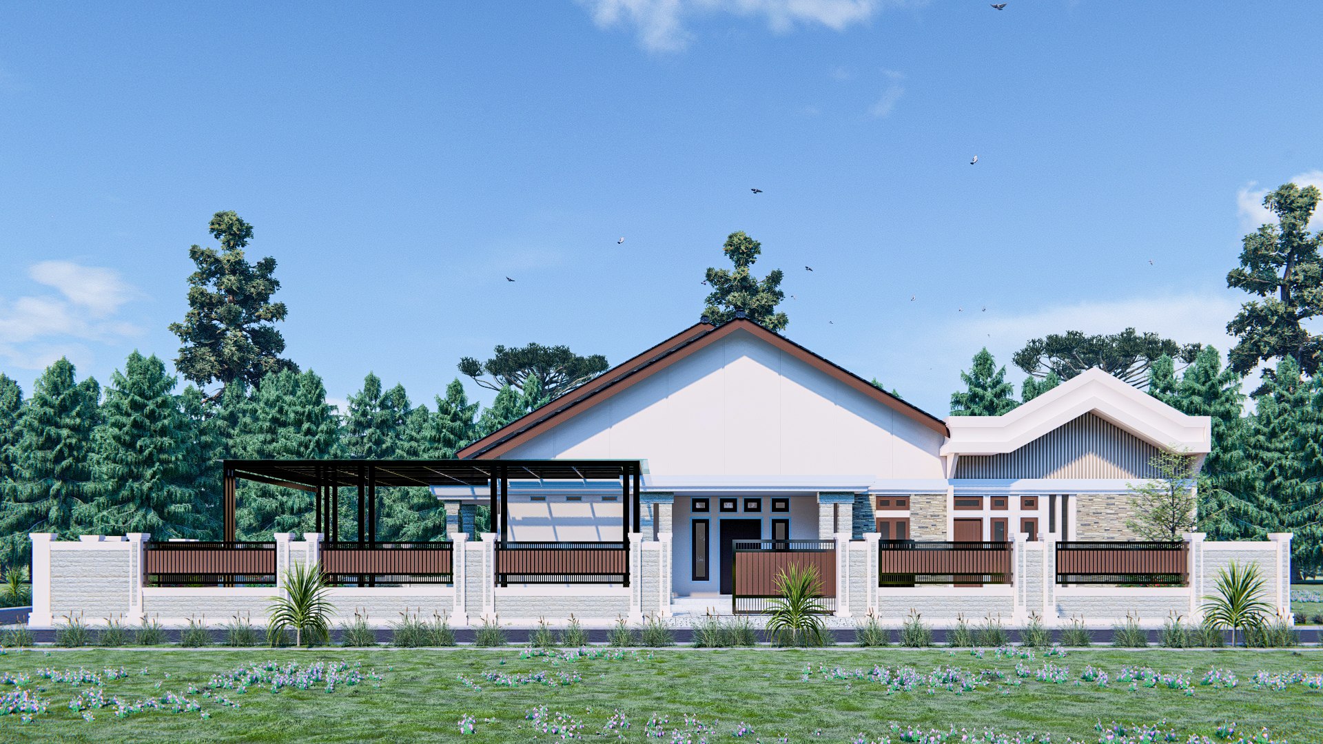 3D Simple House Design In Suburban Aceh Indonesia - TurboSquid 2118319