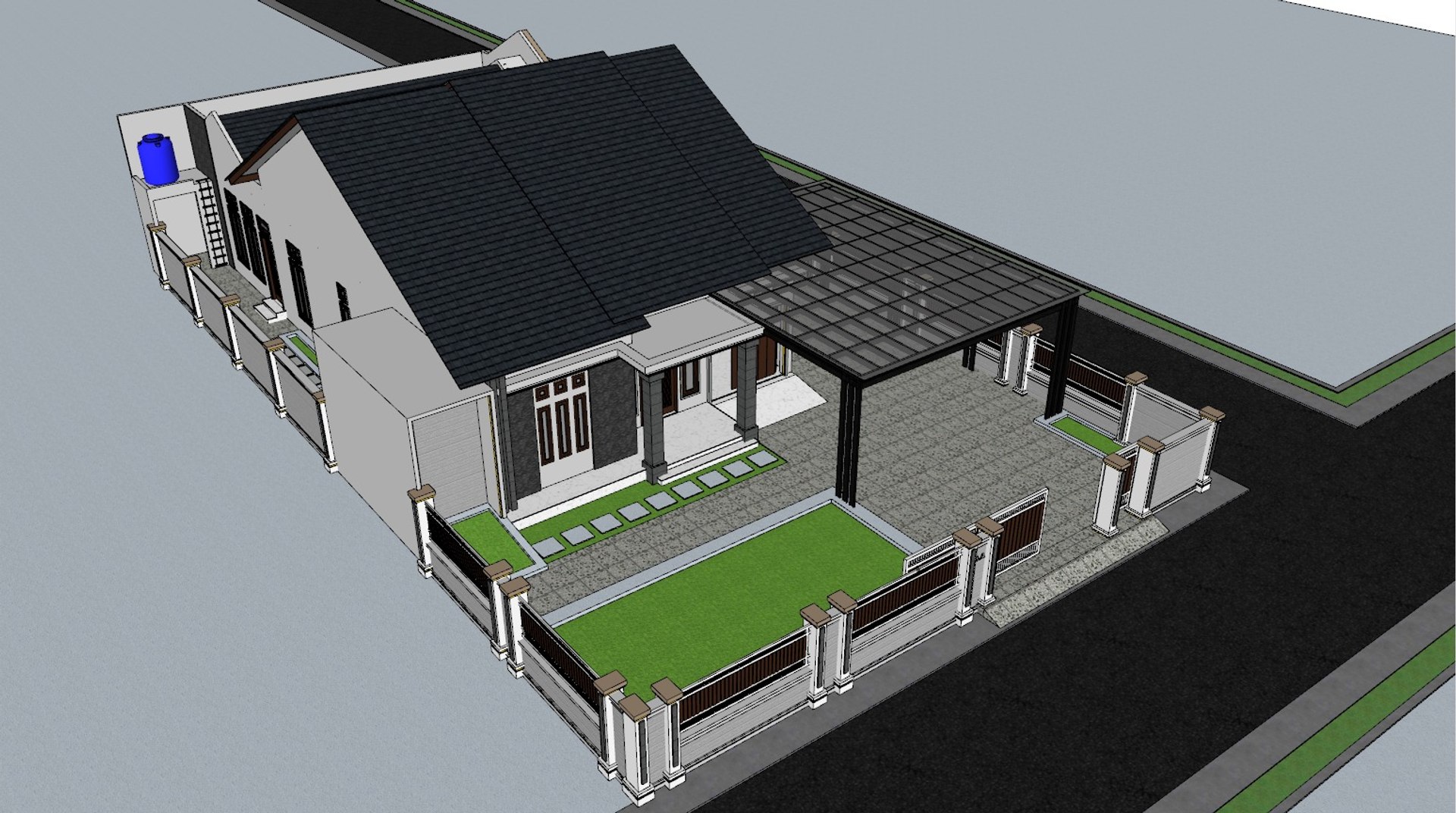 3D Simple House Design In Suburban Aceh Indonesia - TurboSquid 2118319