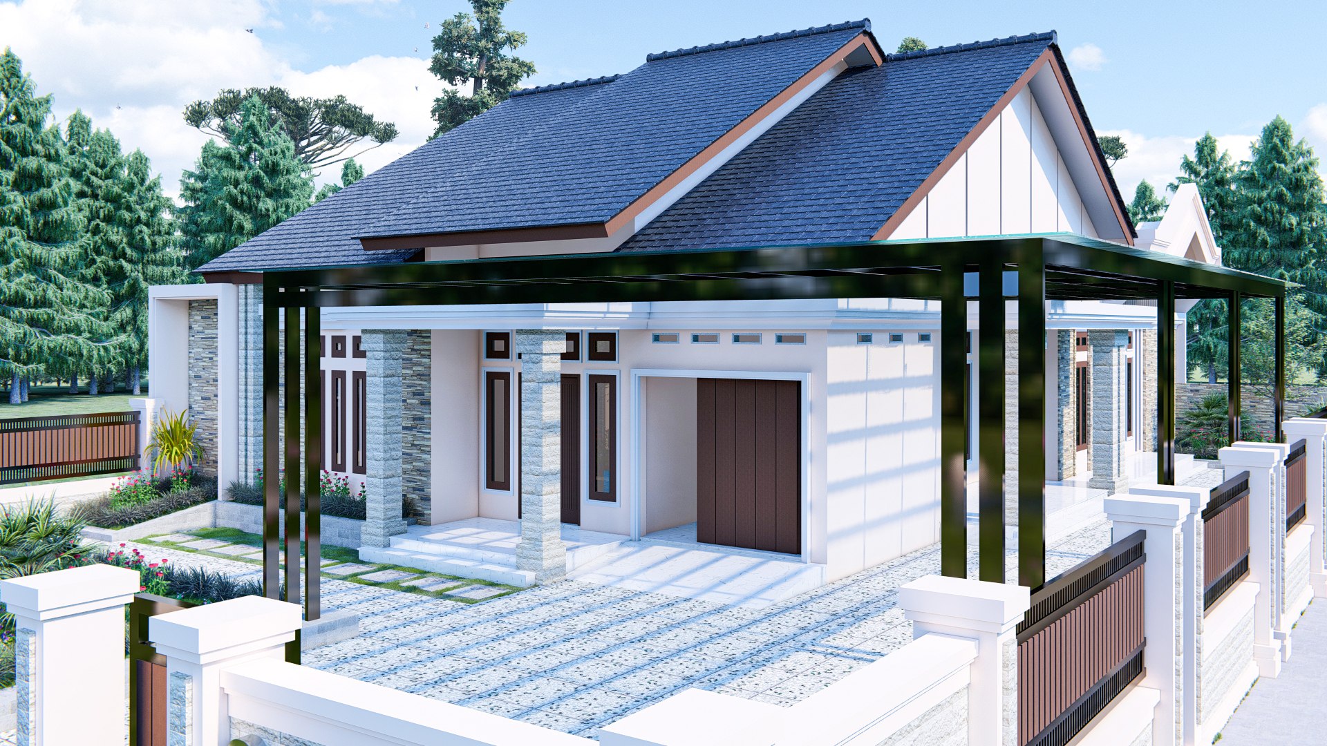 3D Simple House Design In Suburban Aceh Indonesia - TurboSquid 2118319